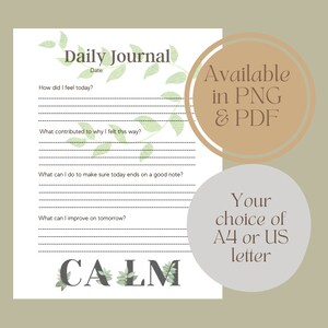 Printable Daily Journal| Self-reflection Template | Digital Journal ...