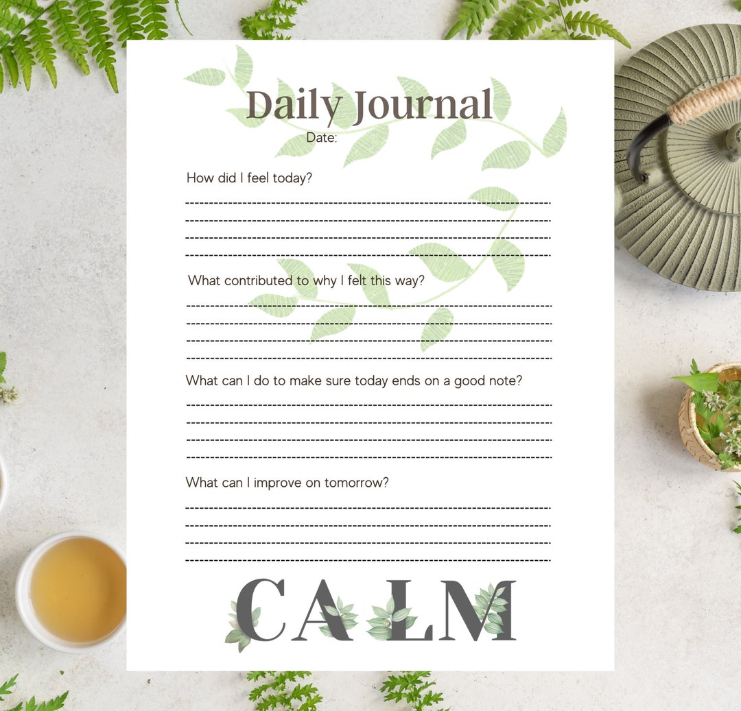 Printable Daily Journal| Self-reflection Template | Digital Journal ...