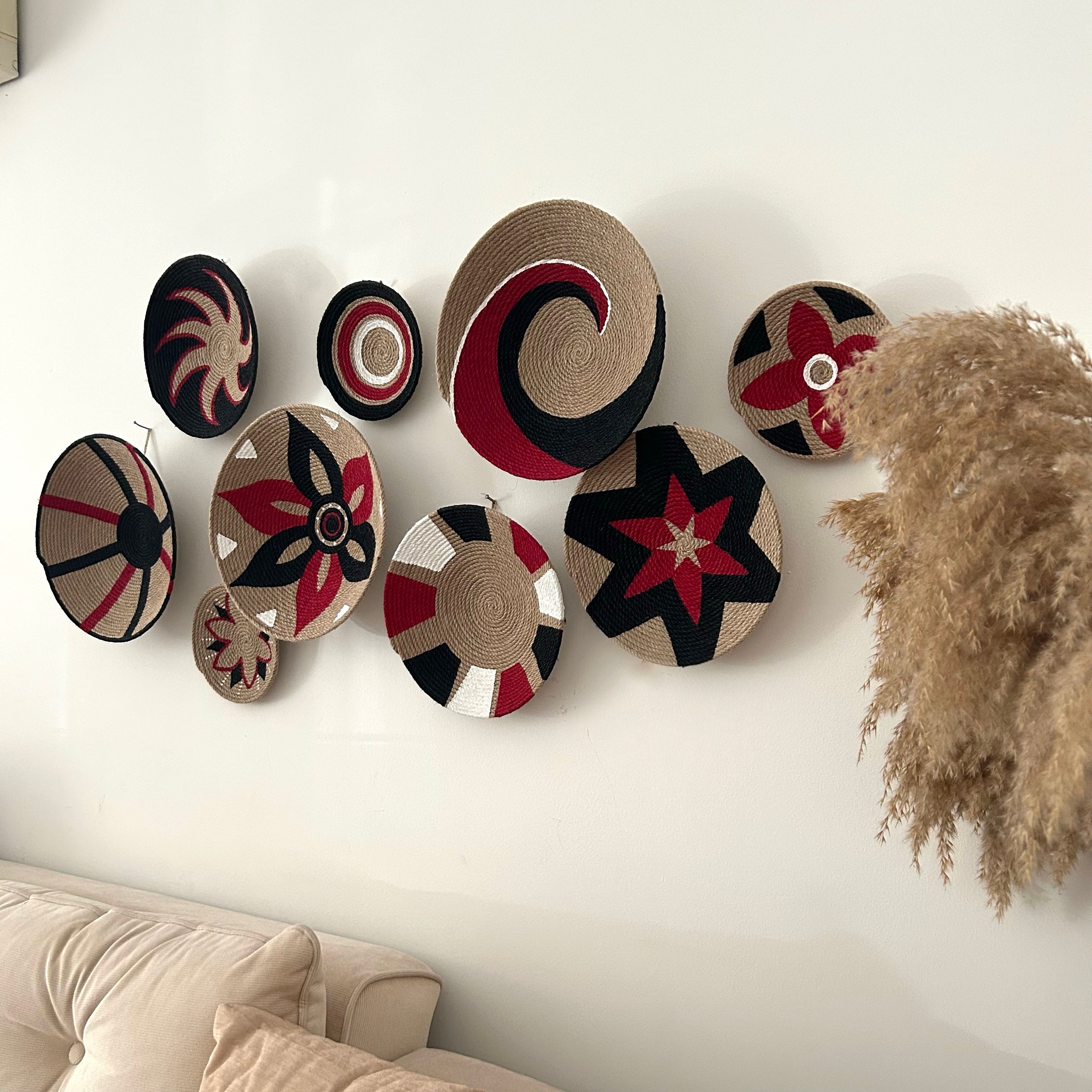 Set of 9 Baskets for Wall, Baskets, Wall Decor, Gift, Home Gift, Boho ...