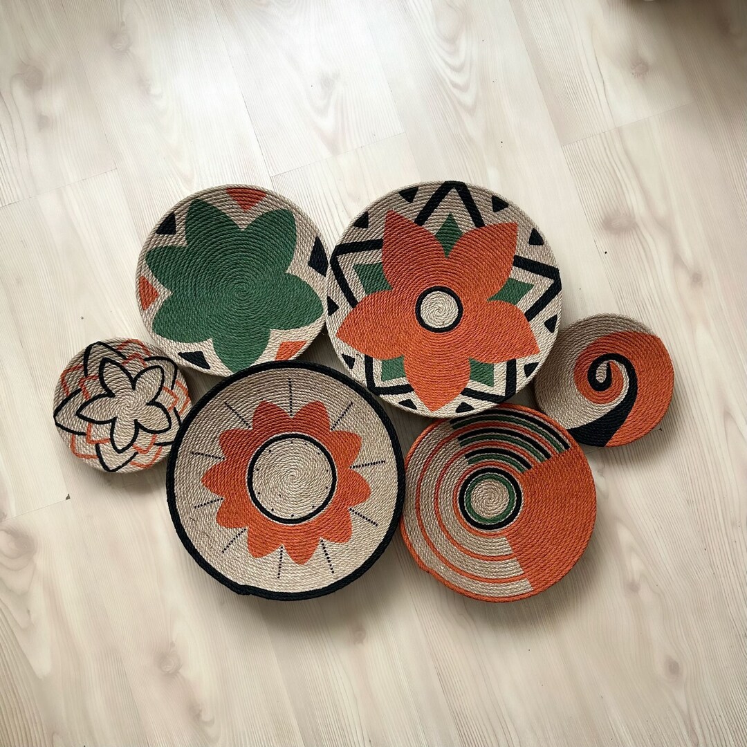 Set of 6 Baskets for Wall, Baskets, Wall Decor, Gift, Home Gift, Boho ...