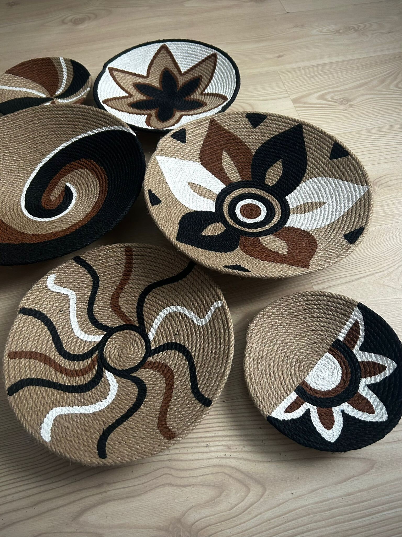 Set of 6 Baskets for Wall, Baskets, Wall Decor, Gift, Home Gift, Boho ...