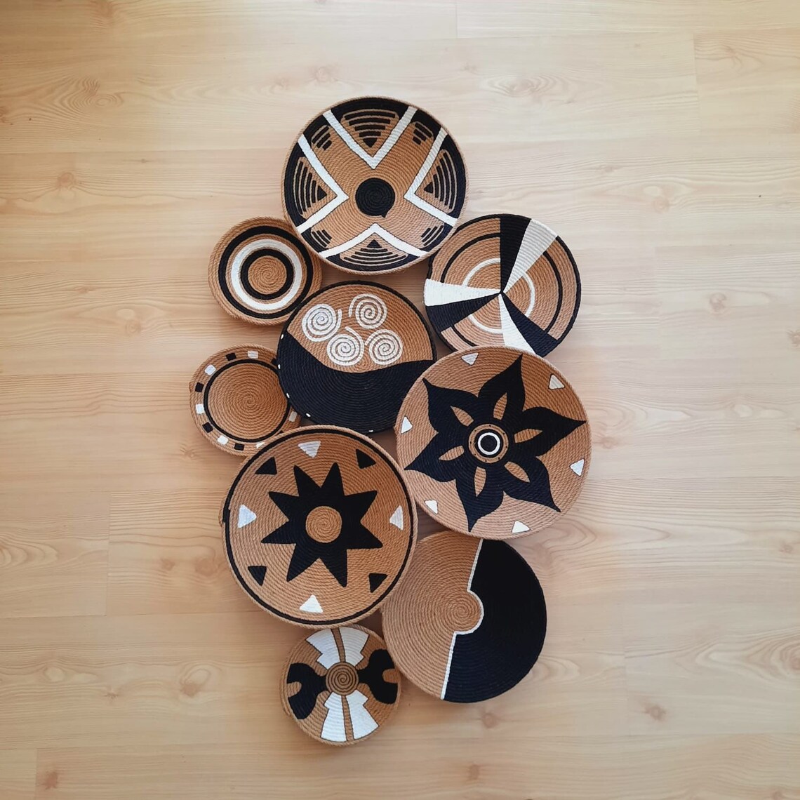 Set of 9 Baskets for Wall Baskets Wall Decor Gift Home - Etsy