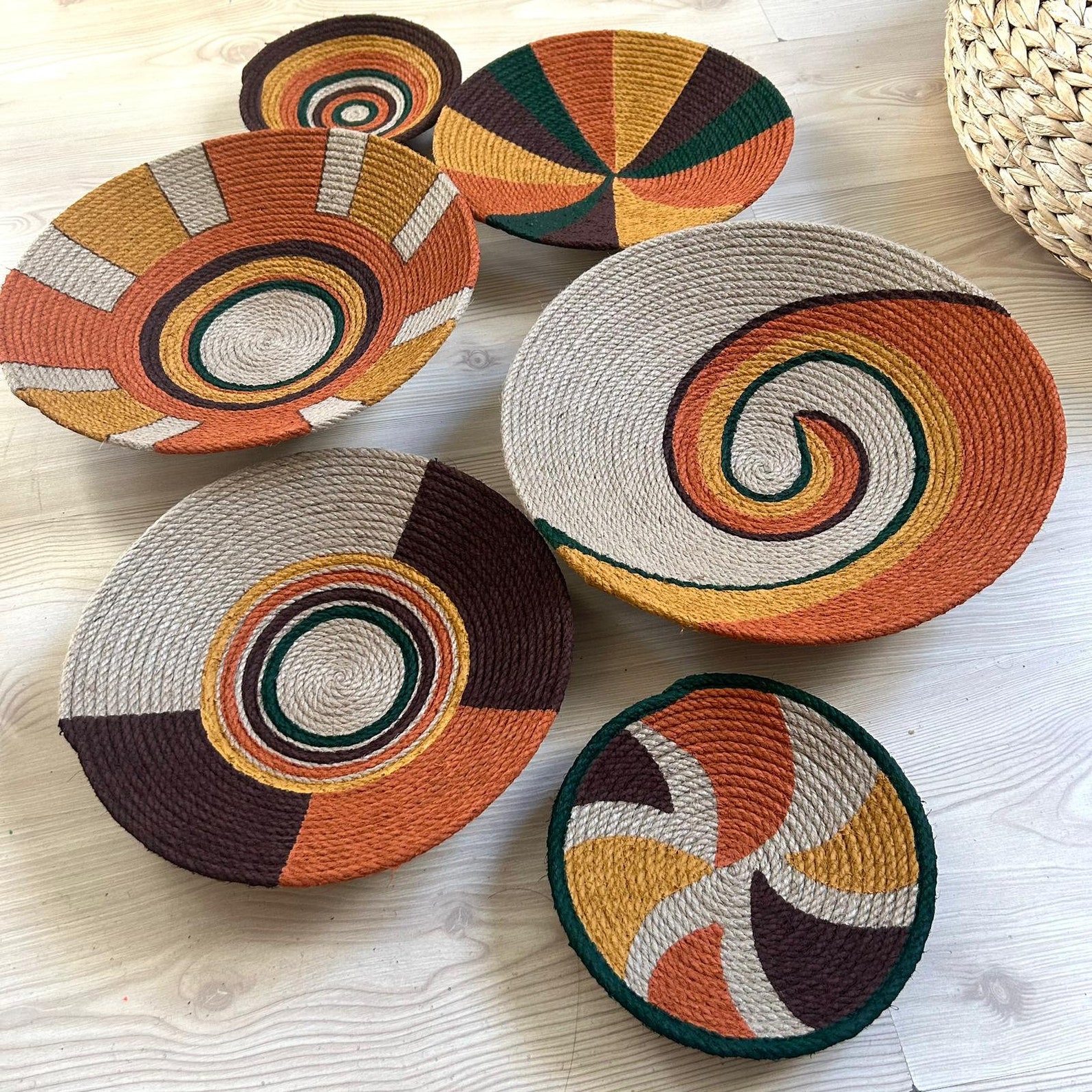 Set of 6 Baskets for Wall, Baskets, Wall Decor, Gift, Home Gift, Boho ...