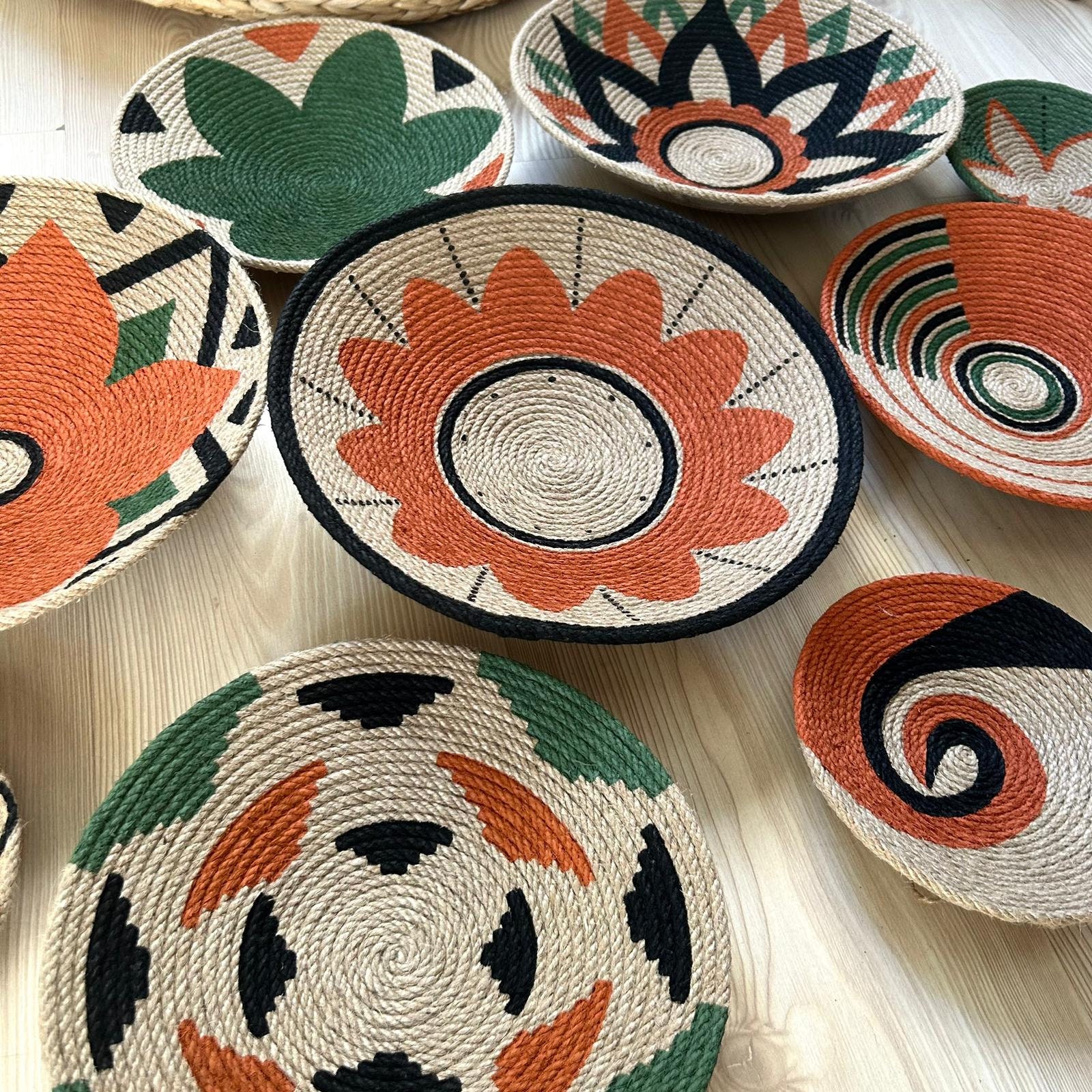 Set of 9 Baskets for Wall, Baskets, Wall Decor, Gift, Home Gift, Boho ...