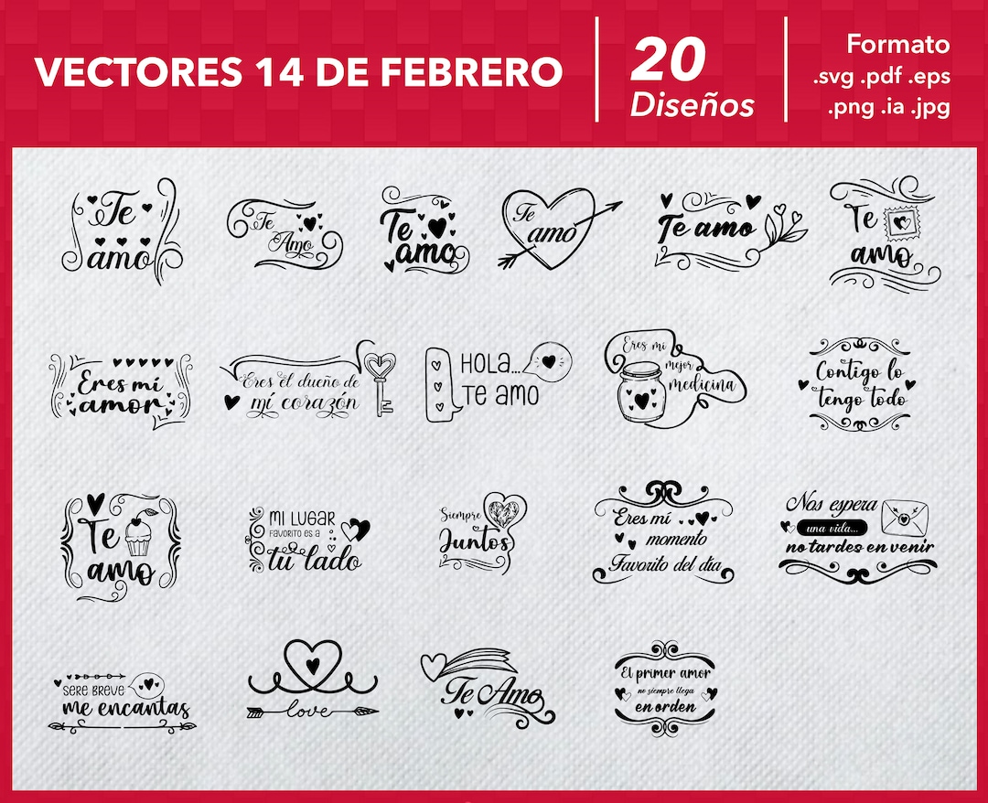 Vectores 14 de febrero, Frases 14 de febrero, San Valentín, PNG SVG ...