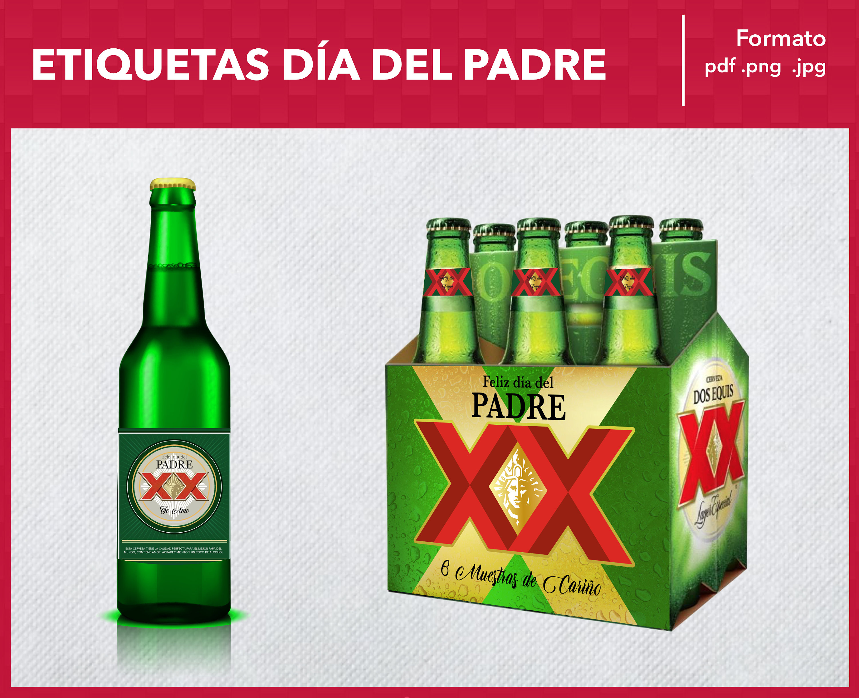 Printable Labels for Dos Equis Beer Bottles - Happy Father's Day ...
