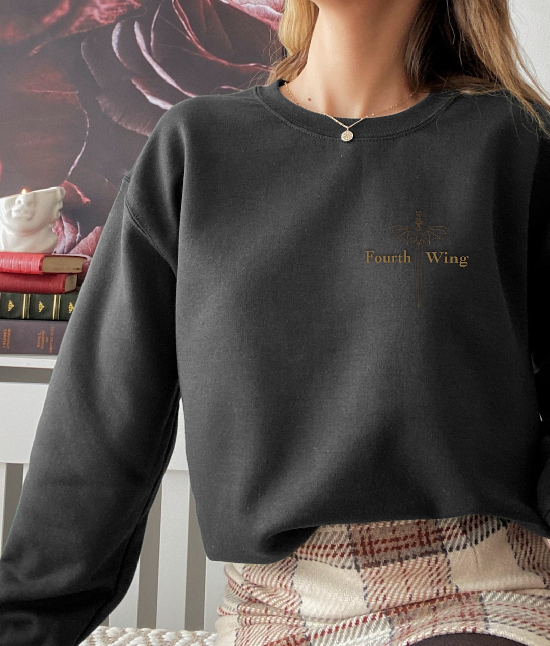 Fourth Wing Book Merch Aesthetic Unisex Sweatshirt Booktok Xaden Violet ...