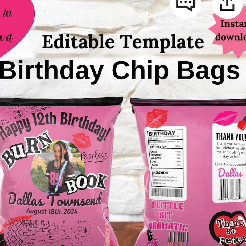 Book Theme Chip Bag - Etsy