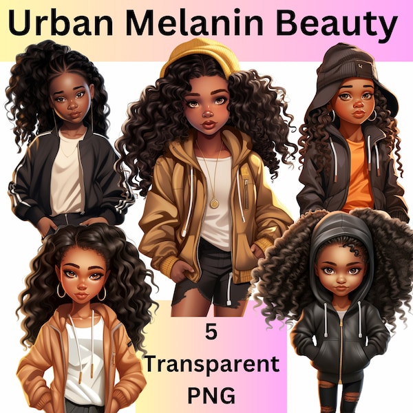 Urban Black Woman Clipart - Etsy