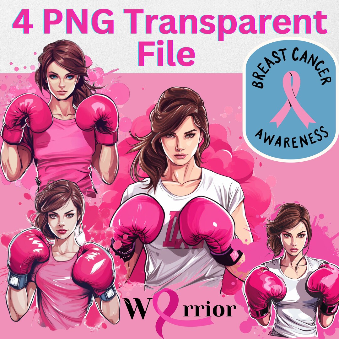 Empowering Pink Boxing Gloves Clipart - Cancer Awareness Digital Design ...
