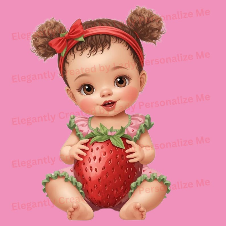 Strawberry Baby Girl Clipart: Sweet Berry Theme Pngs (transparent ...
