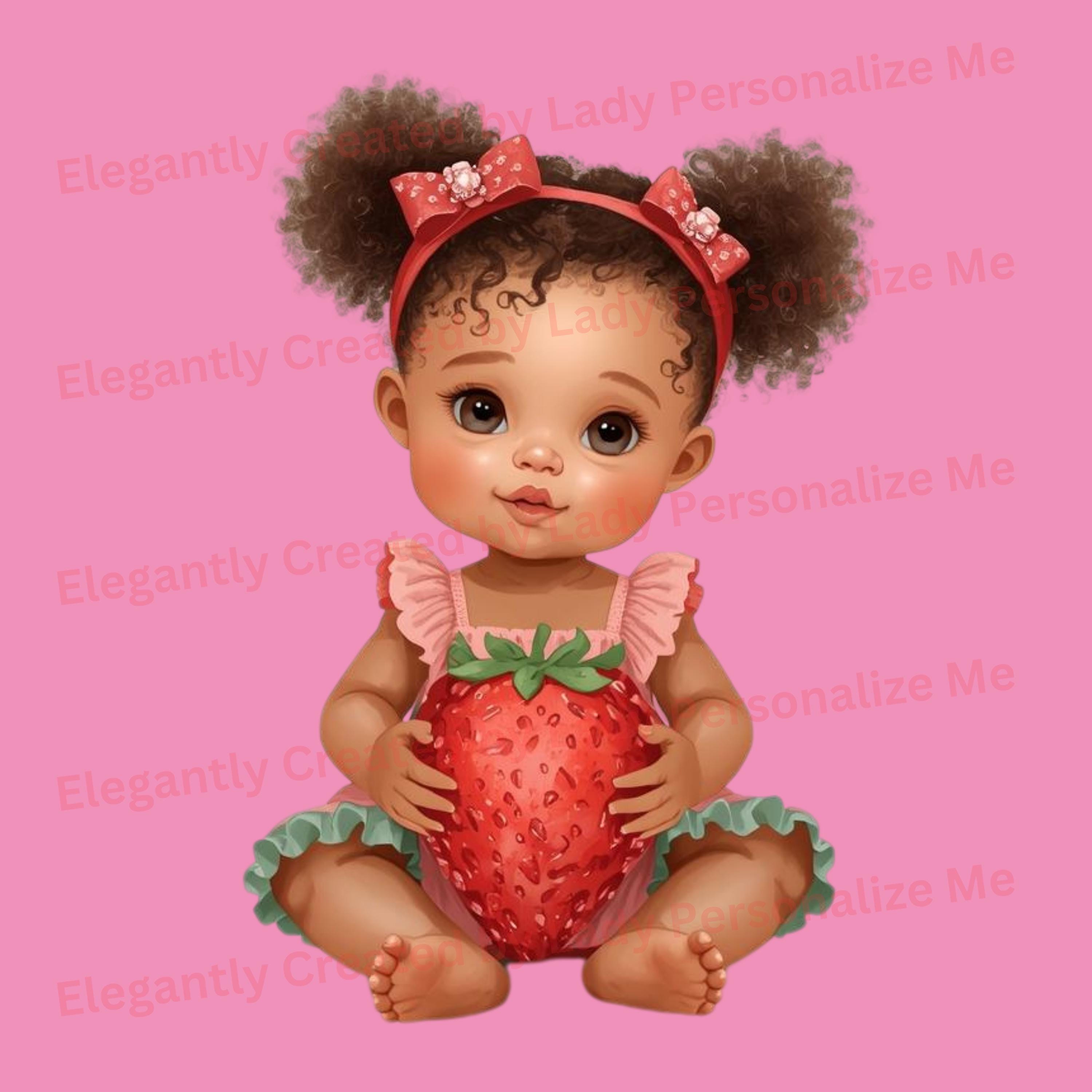 Strawberry Baby Girl Clipart: Sweet Berry Theme Pngs (transparent ...