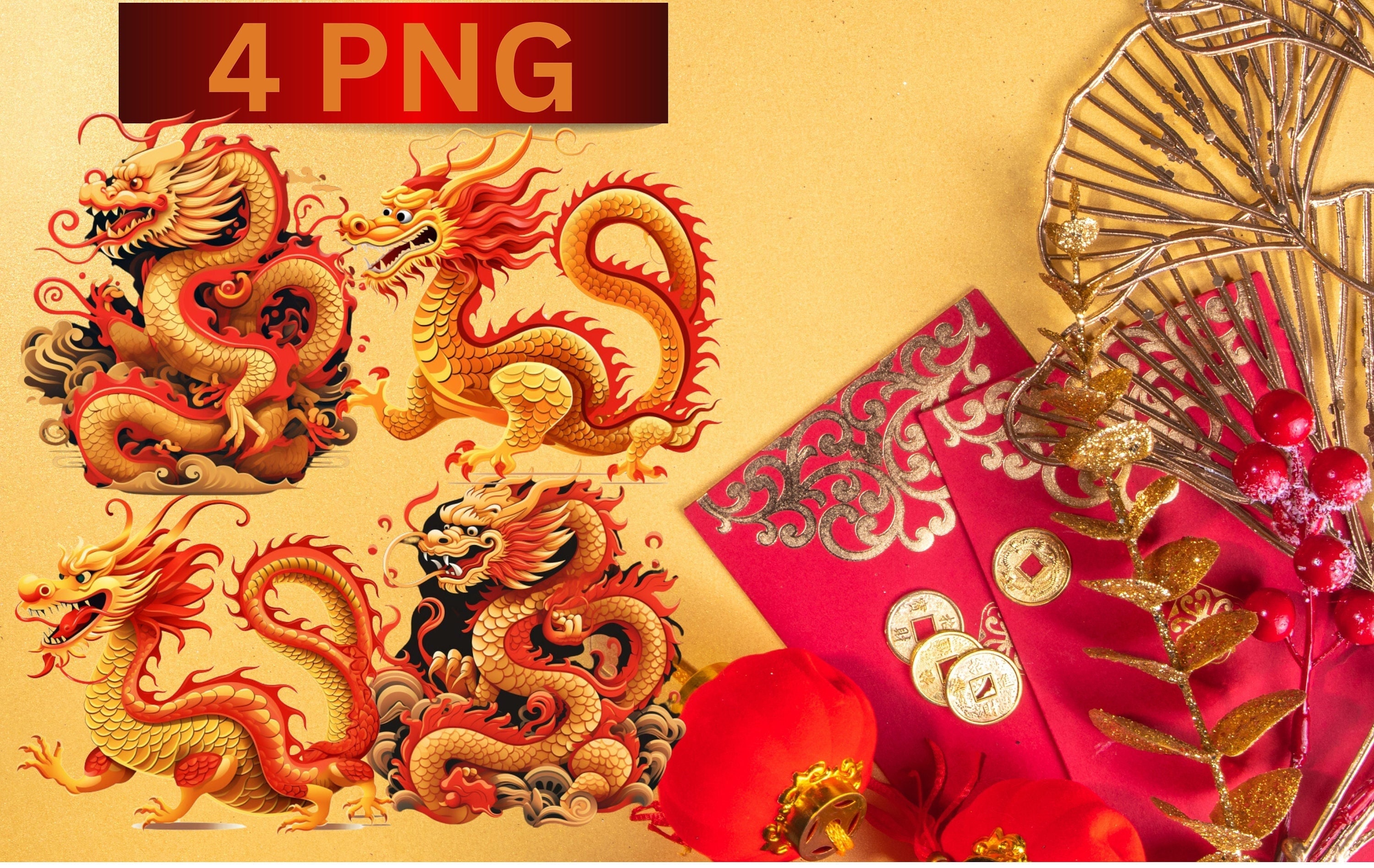 Celebrate the Year of the Dragon! DIY Bundle 2 With Transparent PNG ...