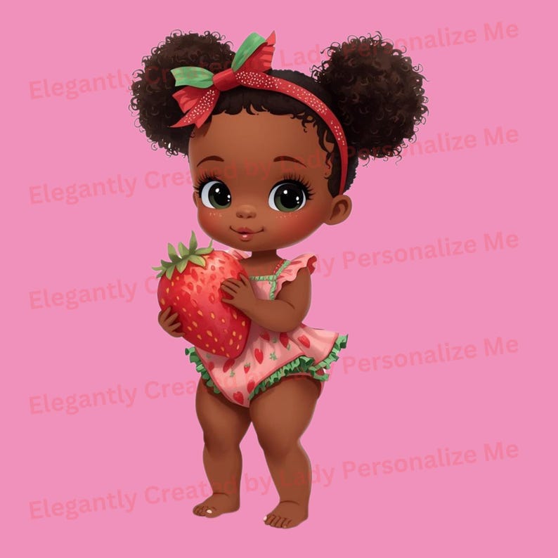 Strawberry Baby Girl Clipart: Sweet Berry Theme Pngs (transparent ...