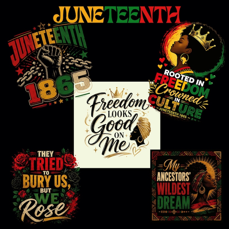 Juneteenth PNG Bundle | Afro Queen Melanin Sublimation Designs (digital ...
