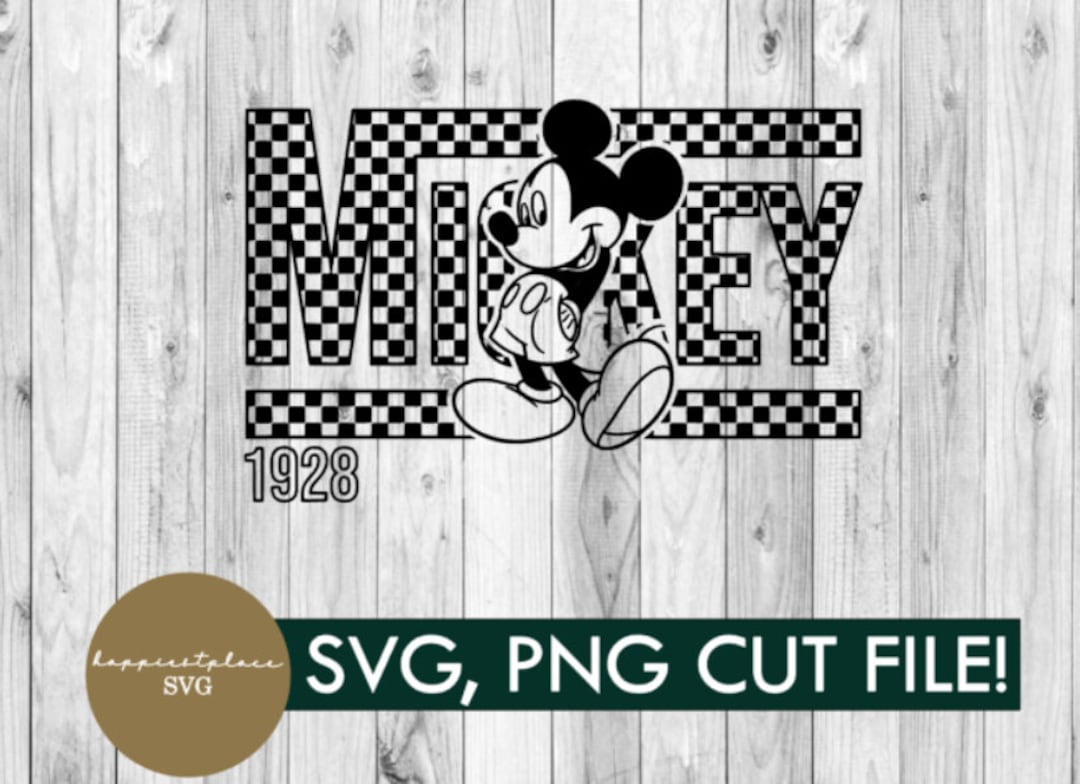 Checkered Mickey, Retro Mickey, Trendy, SVG, PNG, Digital Download ...