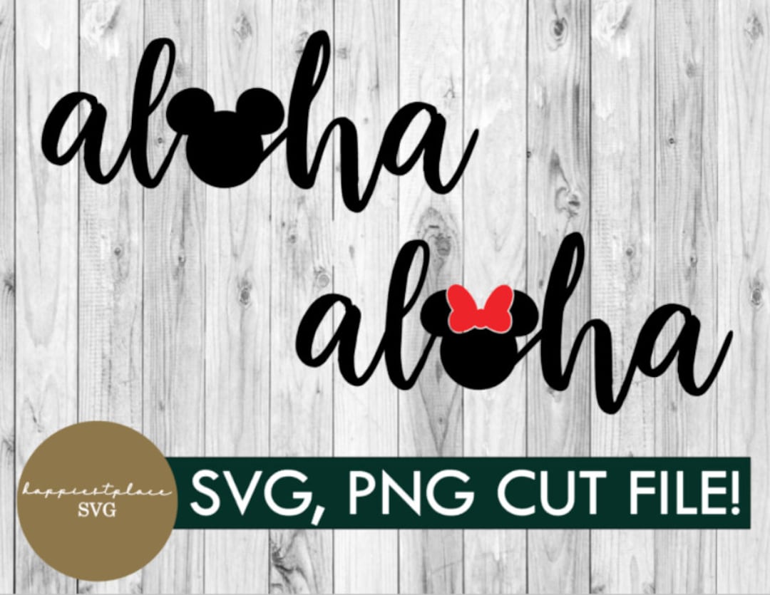 Svg, Png, Aloha Mickey, Aloha Minnie, Digital Download, Vacation, Diy ...