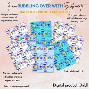Editable Back to School Bubbles Gift Tag Printable for Students, Open ...