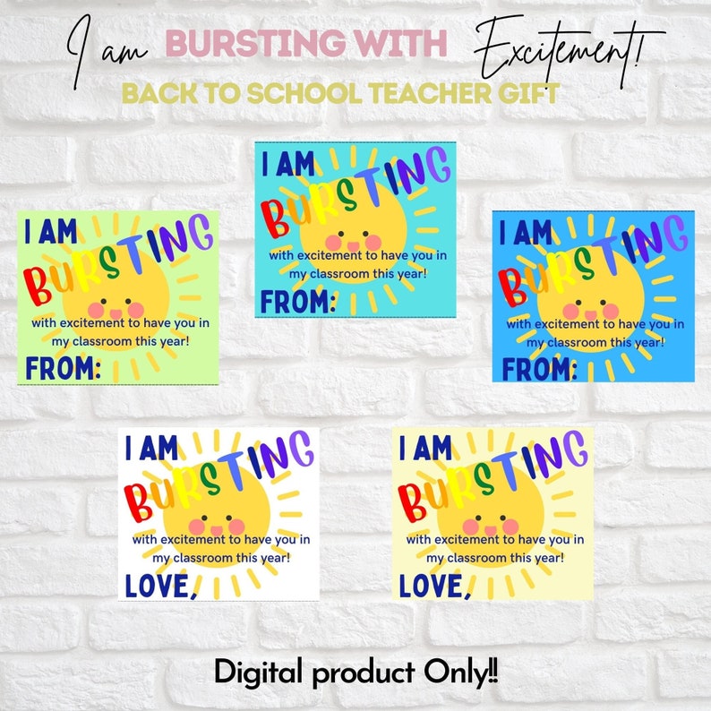 Back to School Starburst Gift Tag Printable for Students, Open House ...