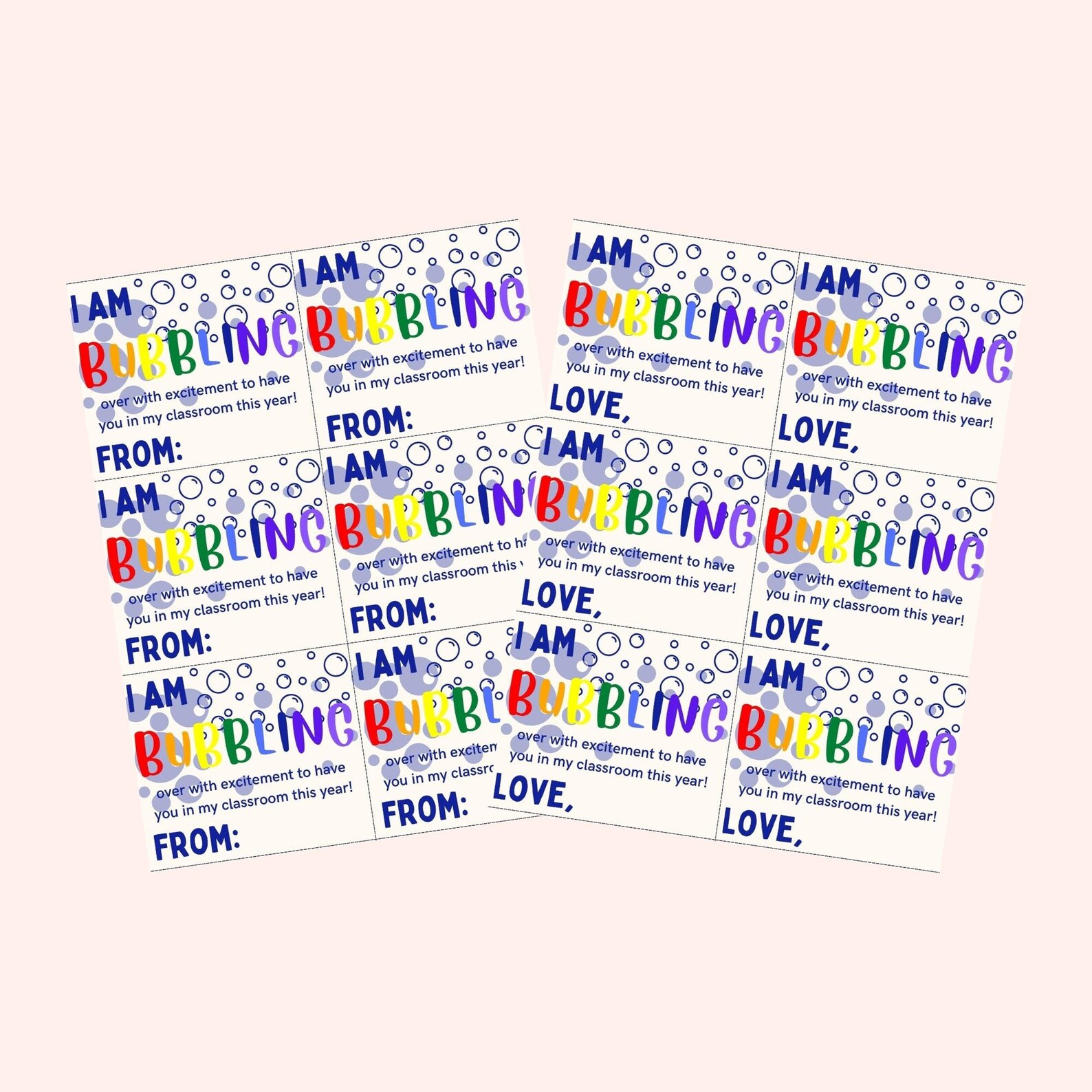 Editable Back to School Bubbles Gift Tag Printable for Students, Open ...