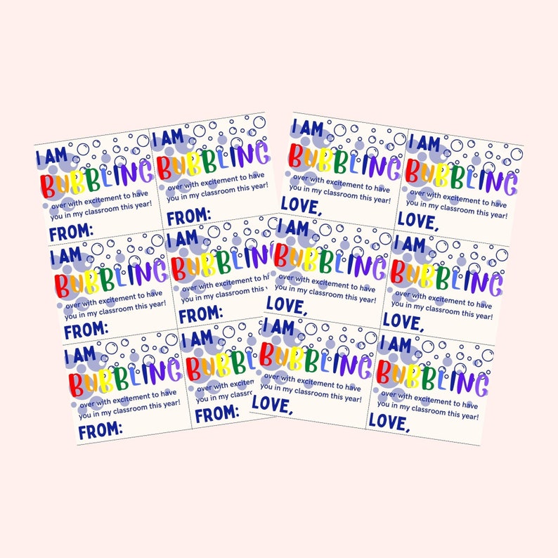 Editable Back to School Bubbles Gift Tag Printable for Students, Open ...