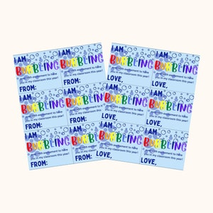 Editable Back to School Bubbles Gift Tag Printable for Students, Open ...