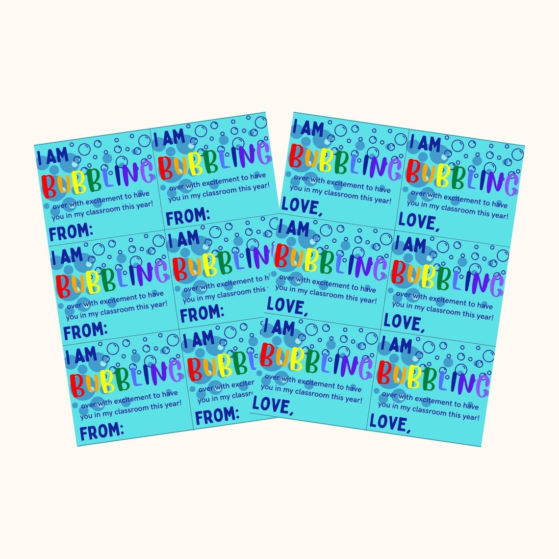 Editable Back to School Bubbles Gift Tag Printable for Students, Open ...