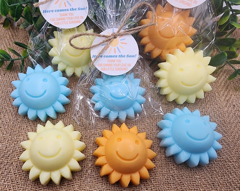 Sun Baby Shower Soap Favors Sunshine Soap Here Comes the Son Soap Sun ...