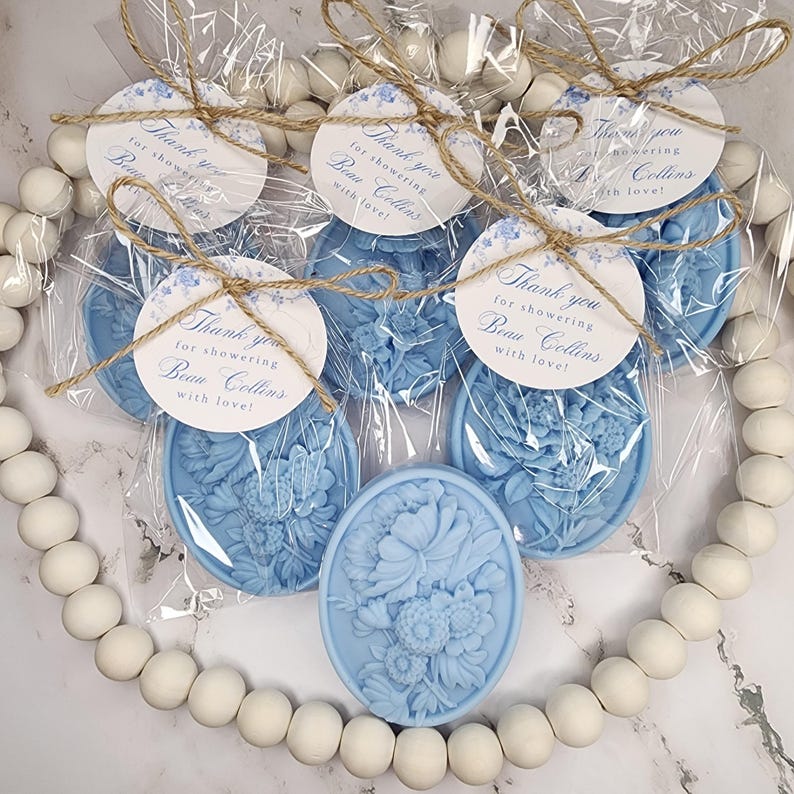 Dusty Blue Flower Soap Favors Baby Shower Something Blue Floral Bridal ...