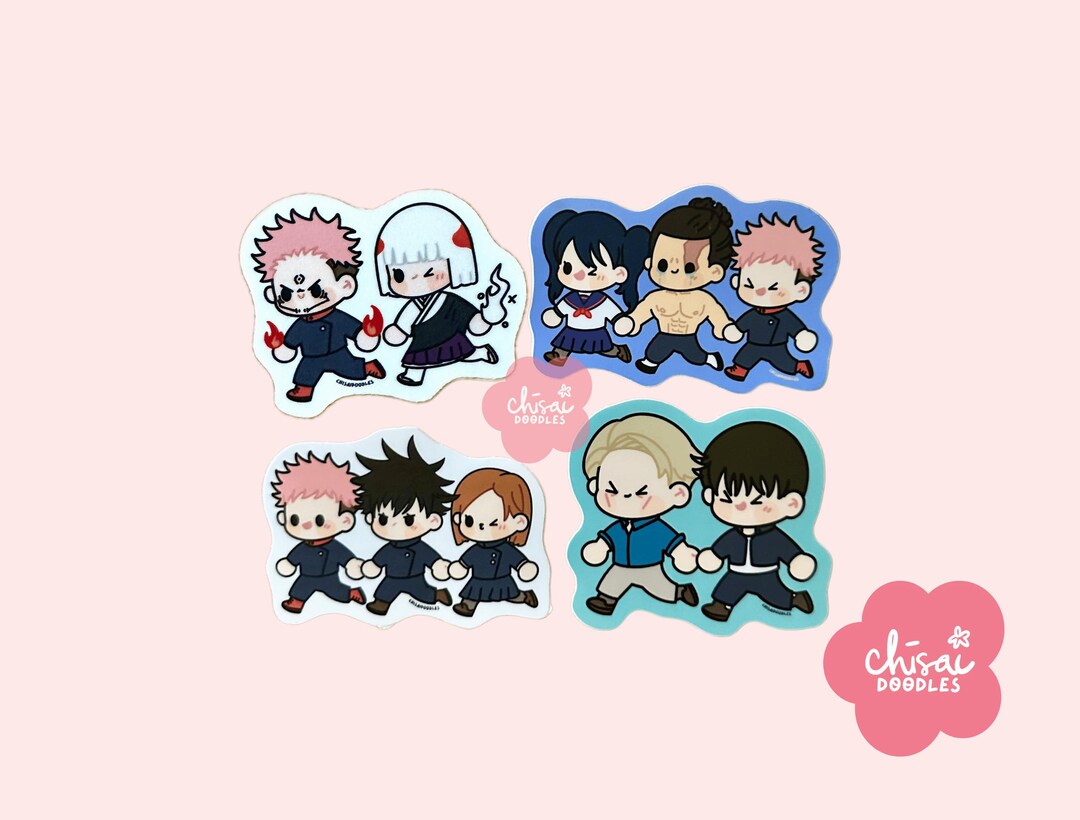 JJK Kawaii Chibi Anime Waterproof Stickers - Etsy
