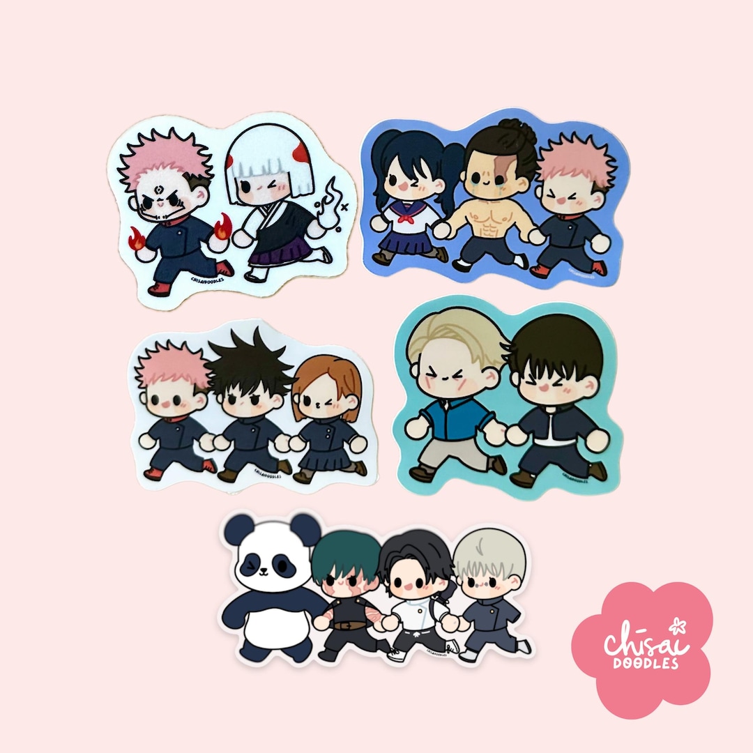 JJK Kawaii Chibi Anime Waterproof Stickers - Etsy