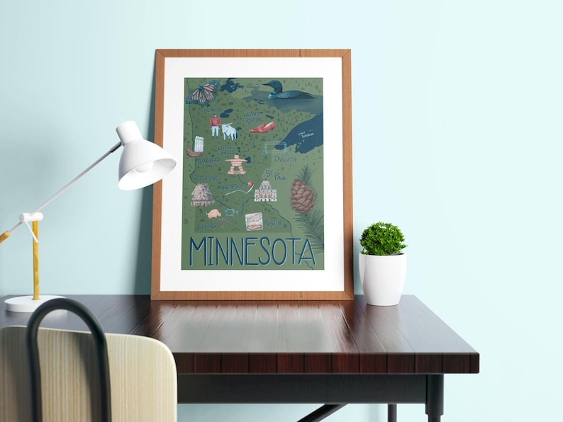 Minnesota Landmarks Map - Etsy