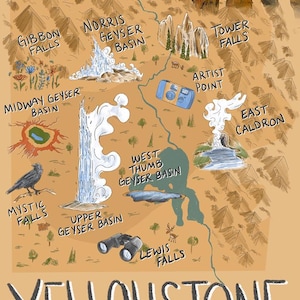 Yellowstone State Park Poster - Etsy