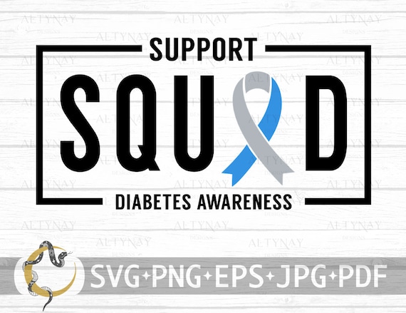 Diabetes Awareness Support Squad Svg Diabetes Awareness Svg Etsy