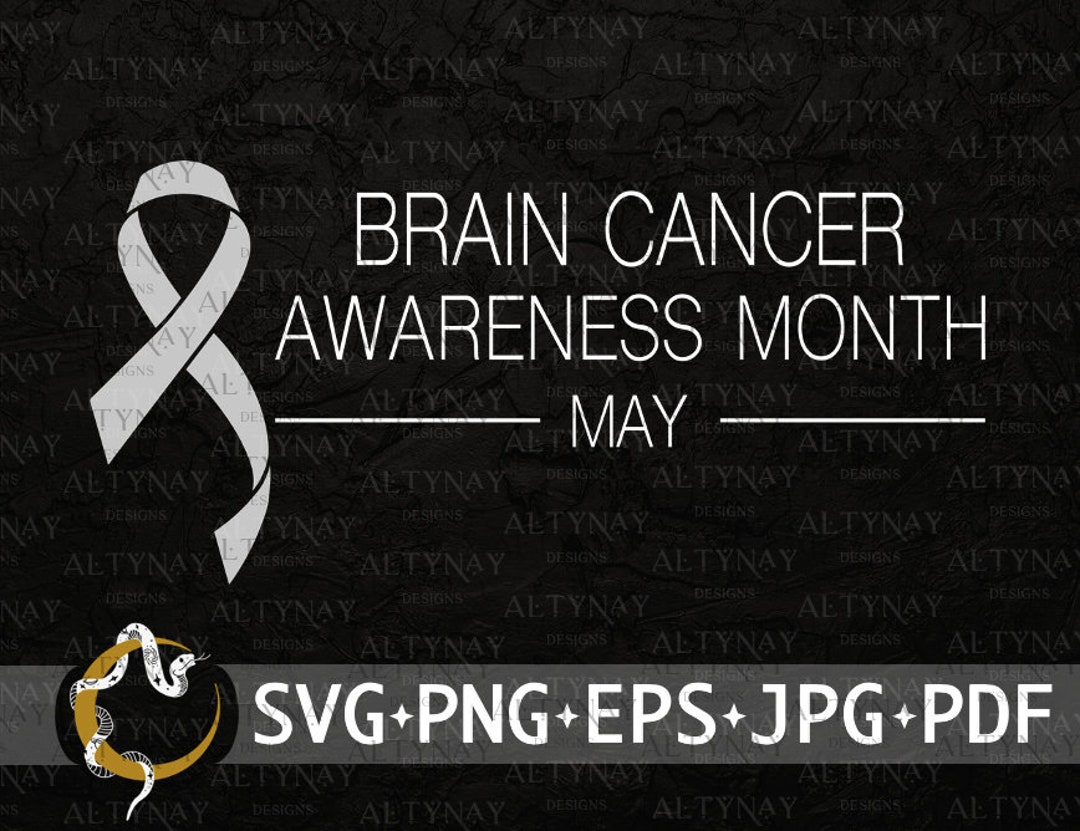 Brain Cancer Awareness Month SVG, Brain Cancer Support SVG, Brain ...