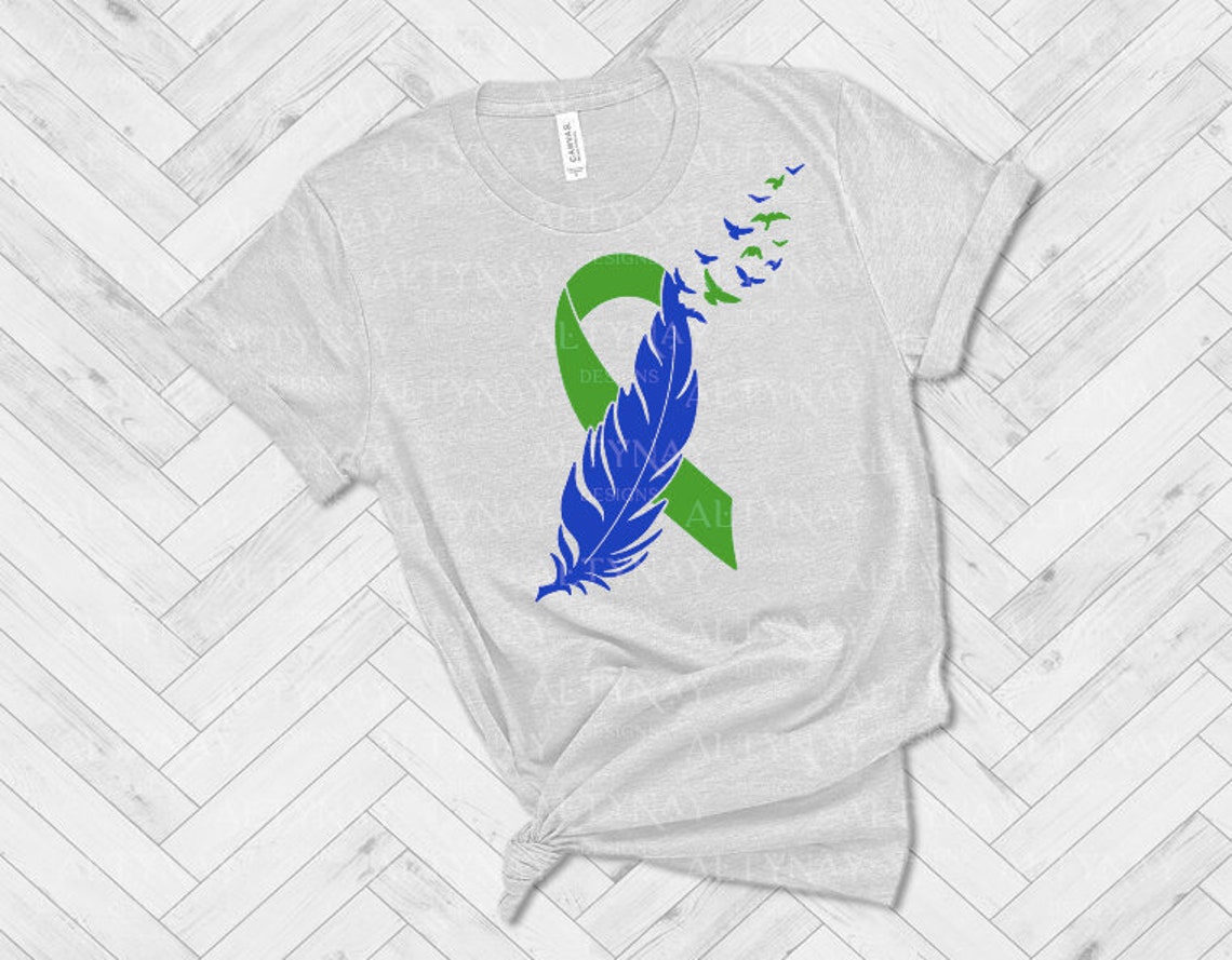 Neurofibromatosis Awareness Feather Ribbon SVG | Etsy