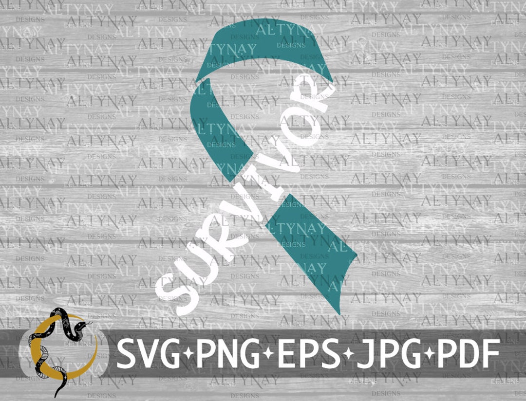 Cervical Cancer Survivor Ribbon SVG, Cervical Cancer Awareness ...