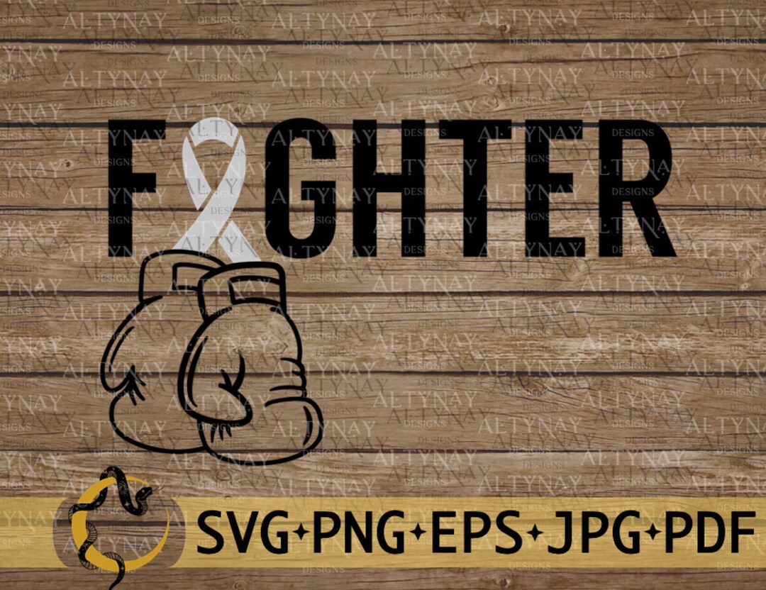 Brain Cancer Fighter SVG, Brain Cancer Ribbon Boxing Gloves, Ribbon ...