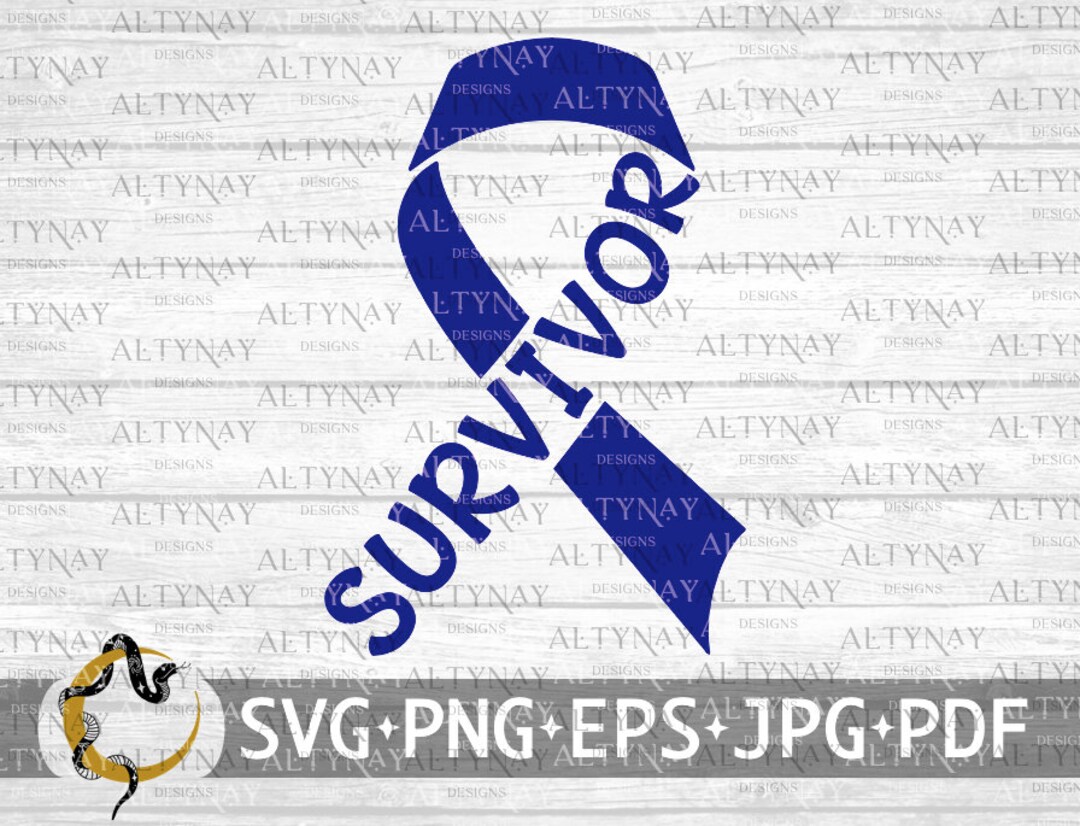 Colon Cancer Survivor Ribbon SVG, Colon Cancer Awareness, Colon Cancer ...