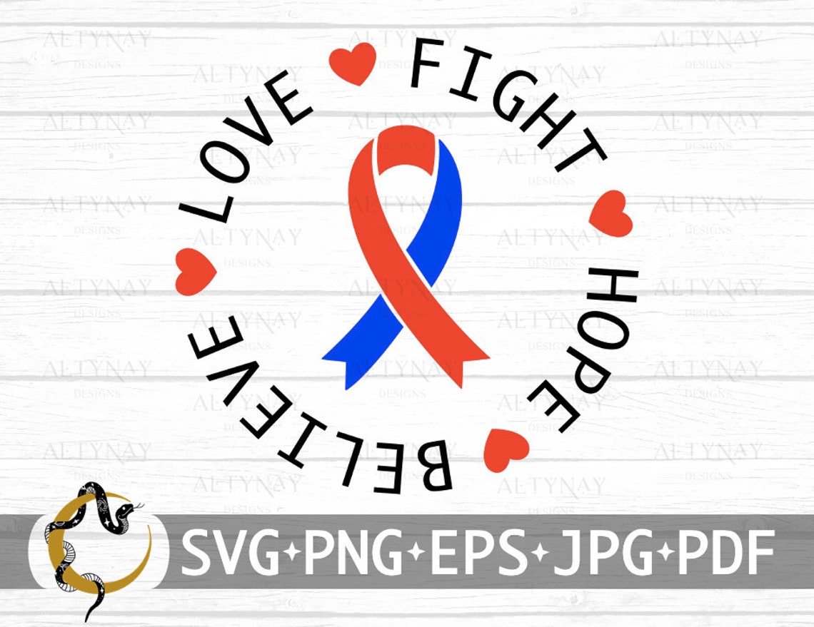 Congenital Heart Disease Ribbon SVG Pulmonary Fibrosis | Etsy