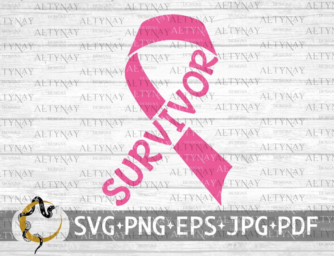 Breast Cancer Survivor Ribbon SVG, Breast Cancer Awareness SVG, Pink ...