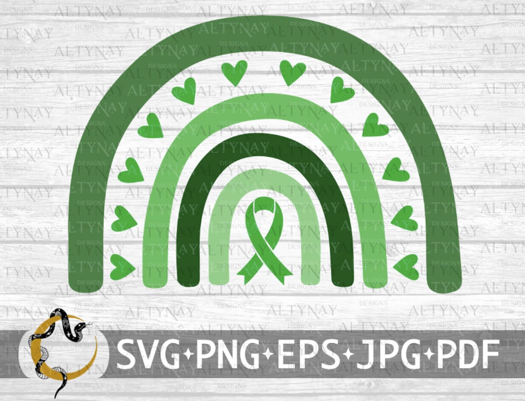 Organ Donor Boho Rainbow Ribbon Svg, Organ Donor Ribbon Svg, Green ...