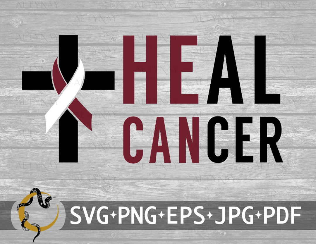 Head and Neck Cancer Heal Cancer Cross Ribbon SVG Head and - Etsy