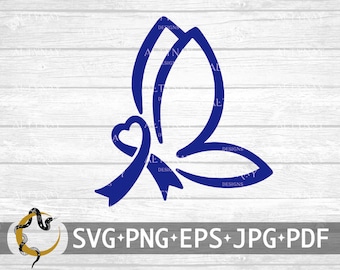Butterfly Colon Cancer SVG, Colon Cancer Svg, Colon Cancer Awareness ...