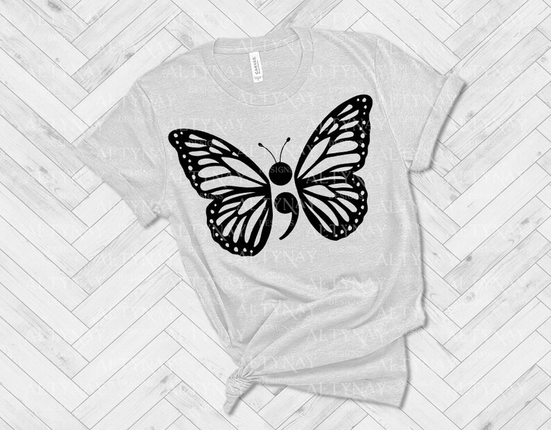 Semi-colon Butterfly SVG Suicide Prevention SVG Suicide - Etsy