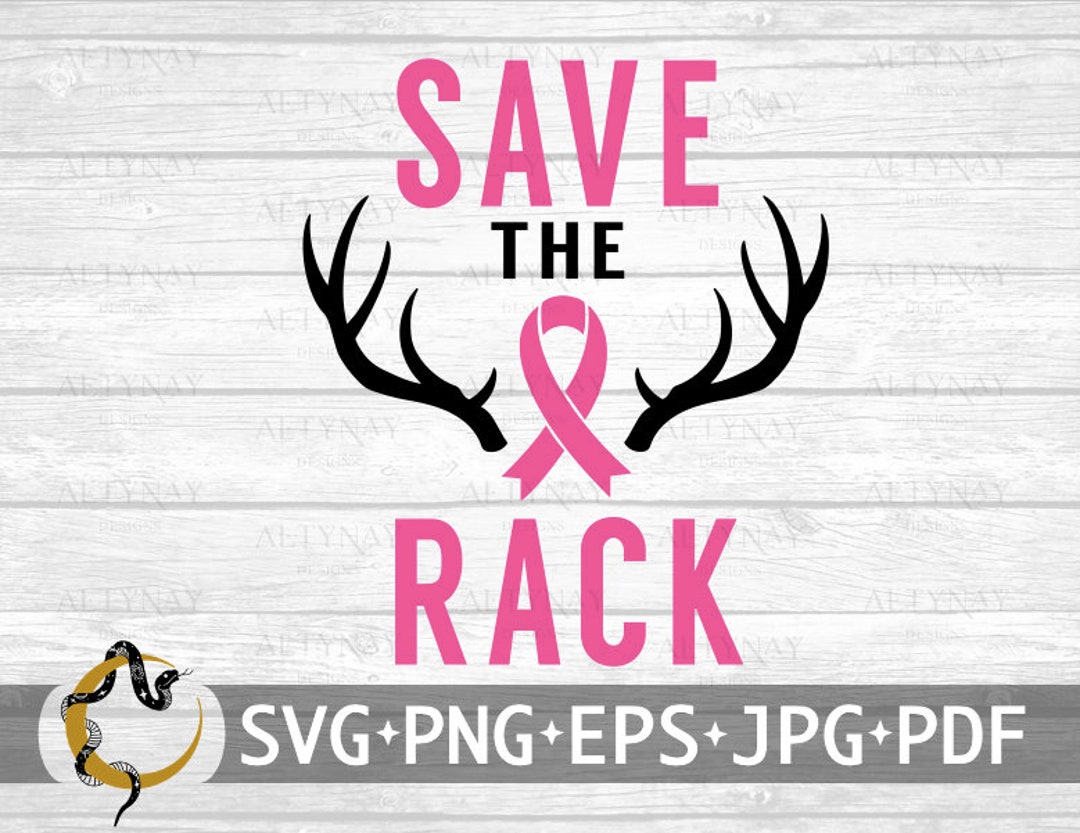 Breast Cancer Save the Rack Ribbon SVG, Breast Cancer Awareness SVG ...