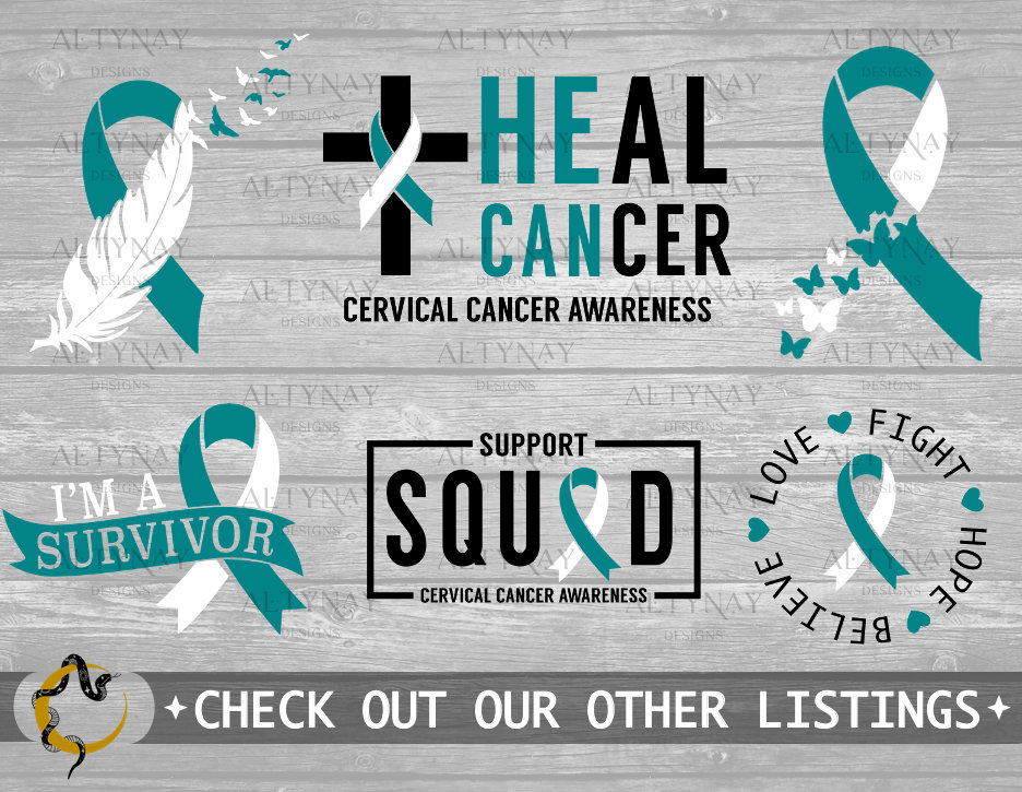 Cervical Cancer Warrior SVG, Cervical Cancer SVG, Cervical Cancer ...