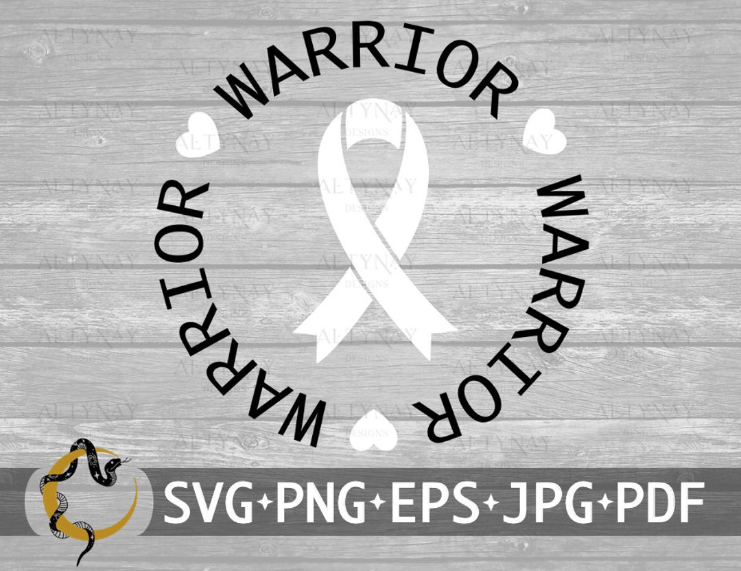 Lung Cancer Warrior SVG, Ribbon White SVG, Lung Cancer Awareness, Lung ...