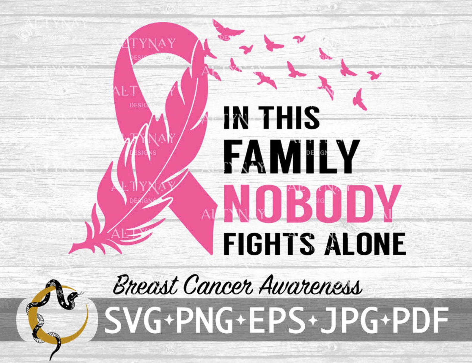 Breast Cancer in This Family Nobody Fights Alone SVG Breast - Etsy