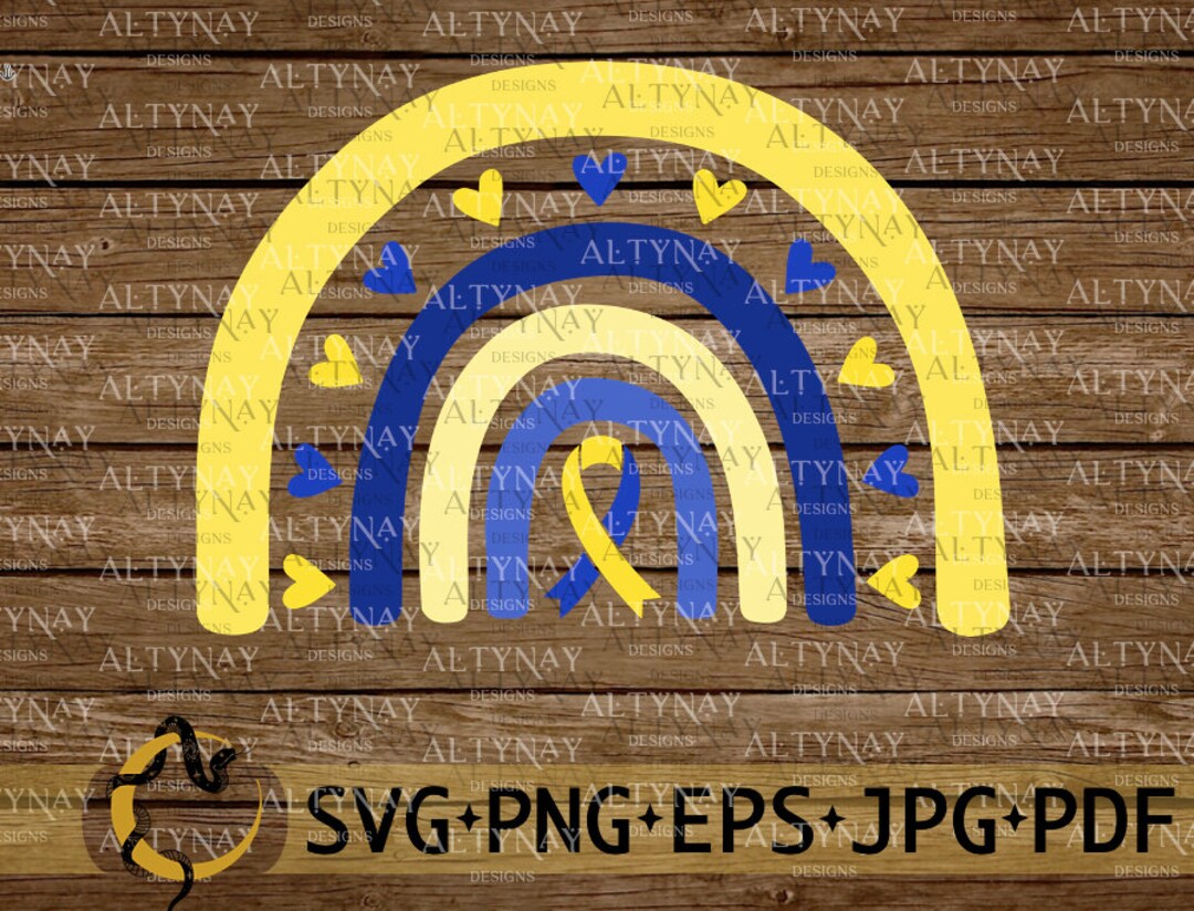 Down Syndrome Boho Rainbow Ribbon SVG, Down Syndrome Awareness SVG ...